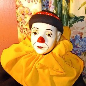 Accents | Vintage Colorful Clown With Porcelain Face And Cloth Body ...